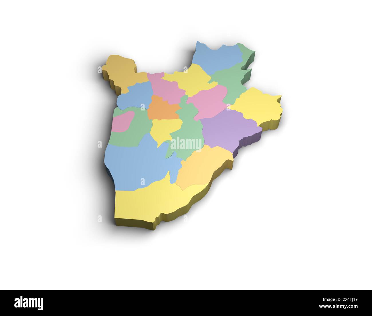 3d Burundi color map illustration white background isolate Stock Photo ...
