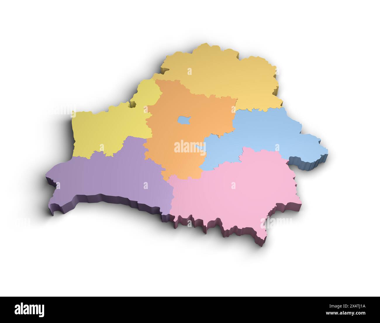 3d Belarus color map illustration white background isolate Stock Photo ...