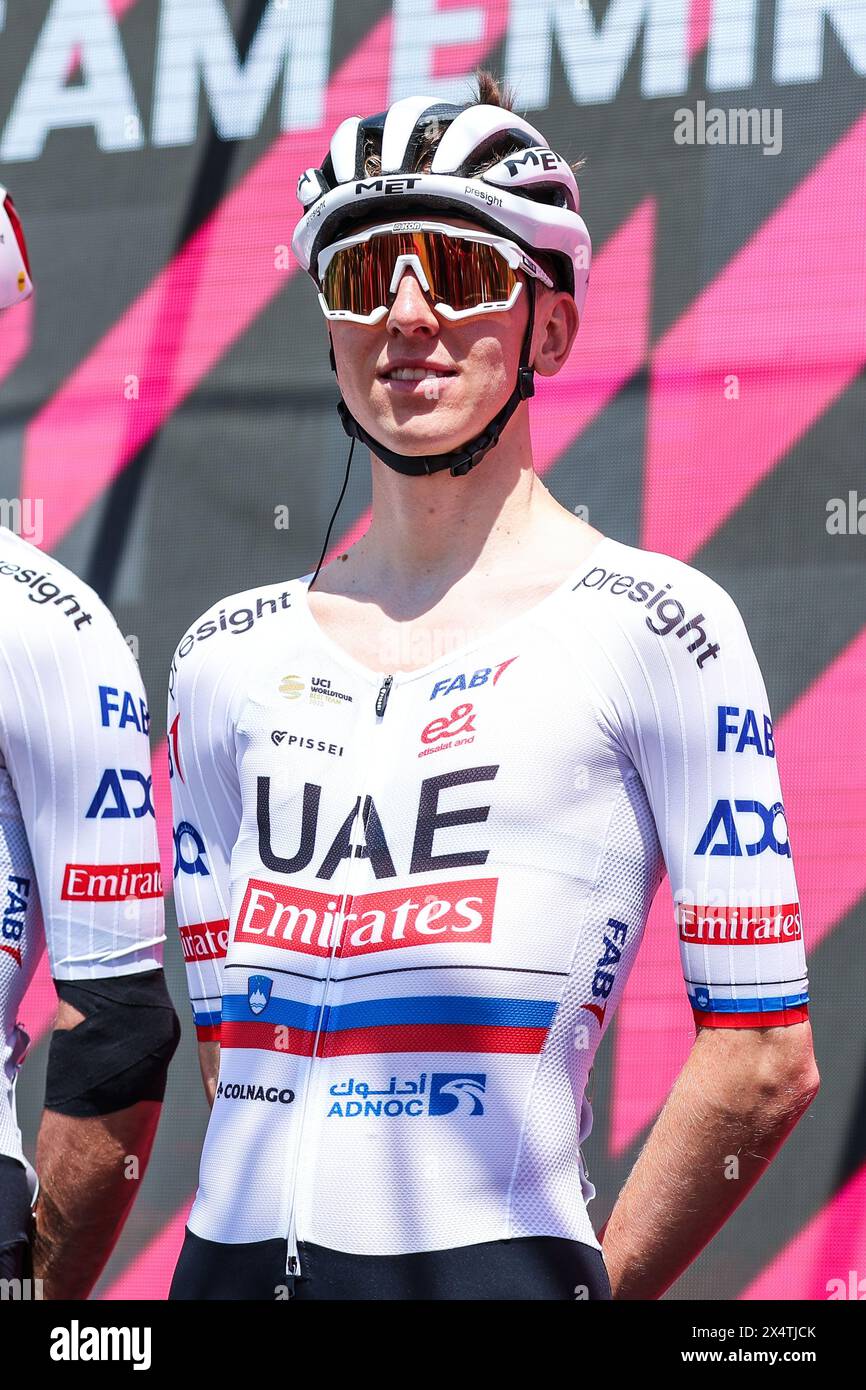Torino, Italy. 04th May, 2024. Tadej Pogacar of Slovenia and UAE Team ...