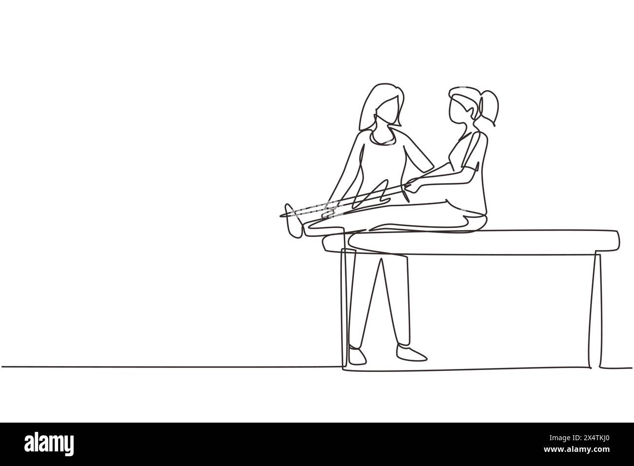 Continuous one line drawing people massage, professional relax therapy ...