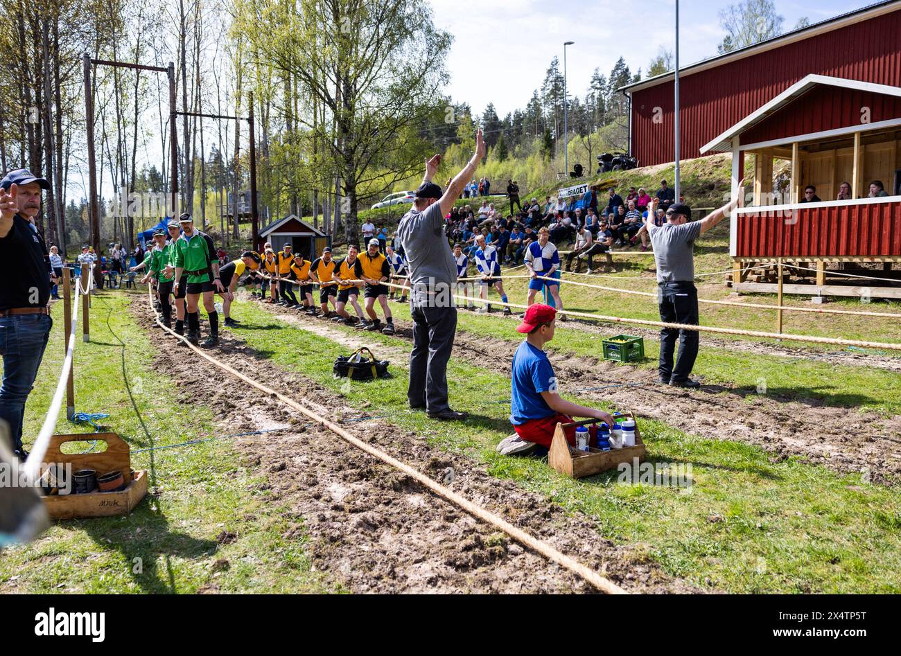 Boxholm, Sweden. 4th, May, 2024. One of Sweden's oldest tug-of-war ...