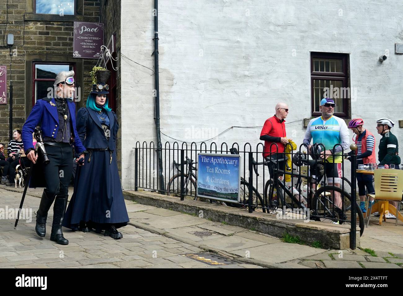 People attend the Haworth Steampunk Weekend, in the village of Haworth ...