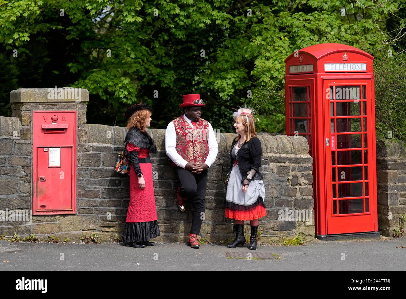 People attend the Haworth Steampunk Weekend, in the village of Haworth ...