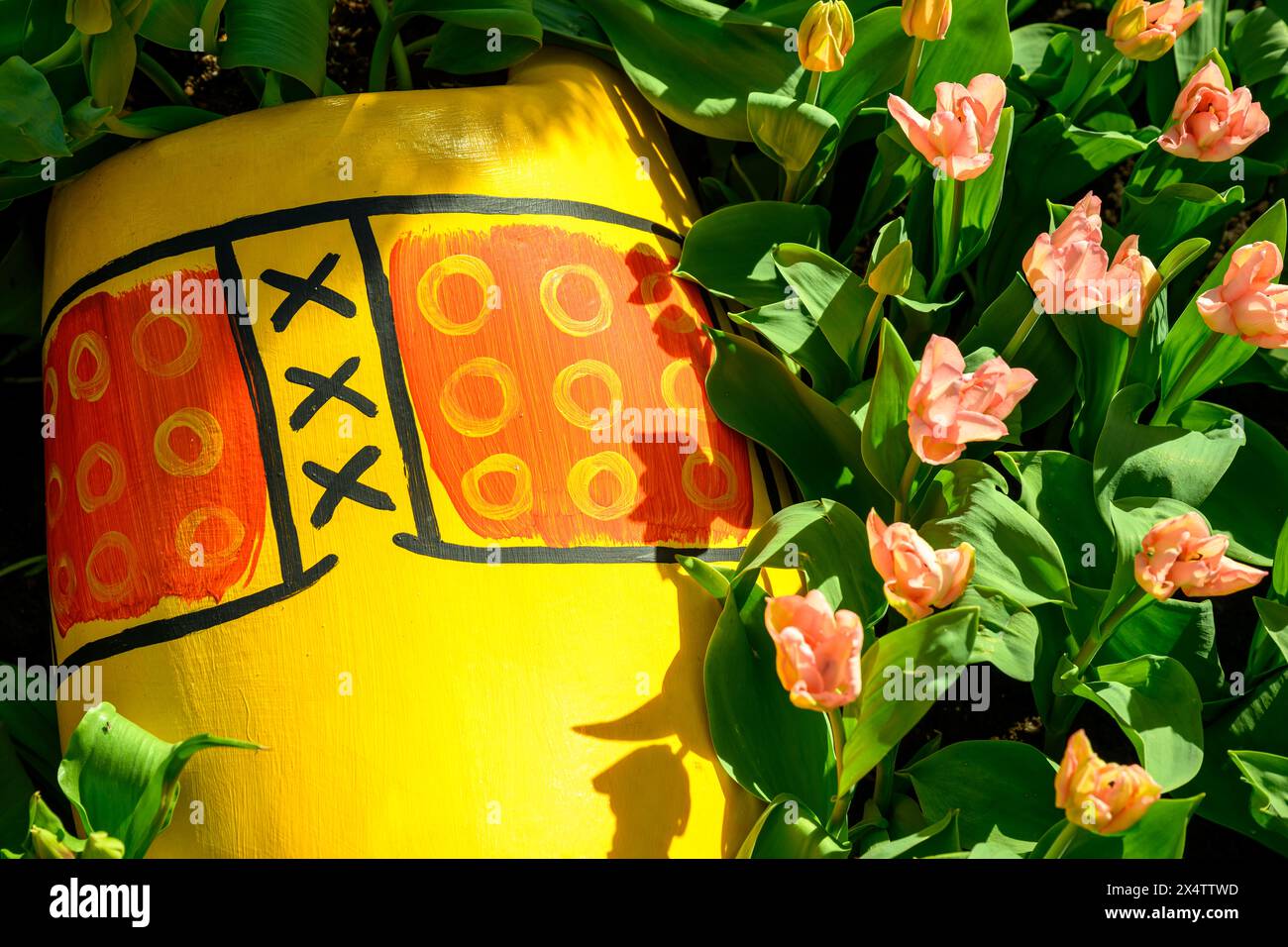 A large wooden clog planter at Tulipmania 2024 @ The Flower Dome ...