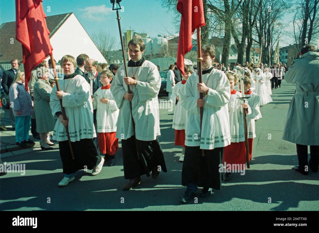 Altar servers, altar boys, first communion, procession, Bamberg, Upper ...