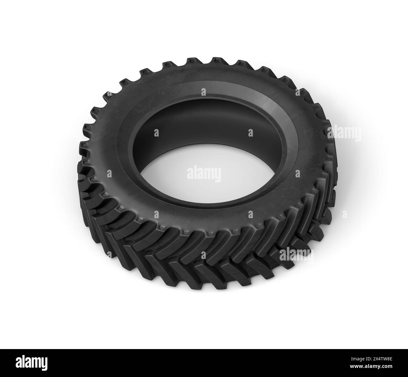 Single black industrial tire on white Stock Photo - Alamy