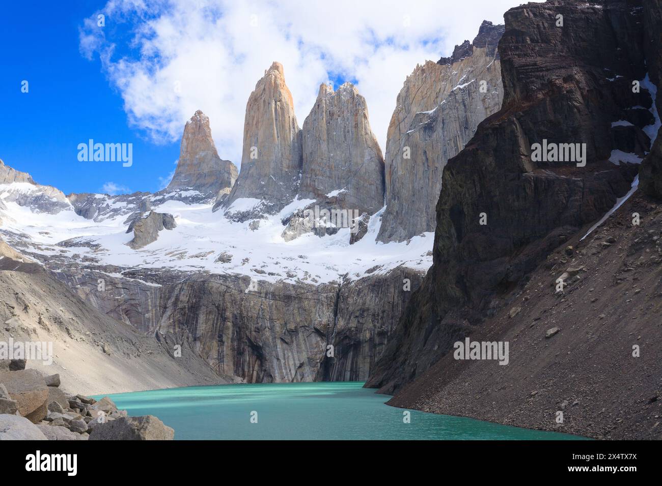 Torres del Paine National Park view, Chile. Chilean Patagonia landscape ...