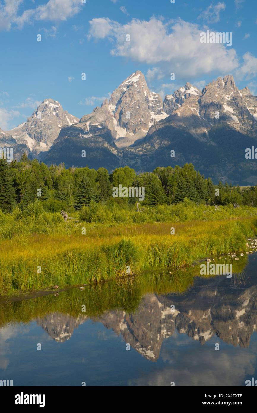 Teton Range from Schwabache Landing, Grand Teton National Park, Wyoming ...