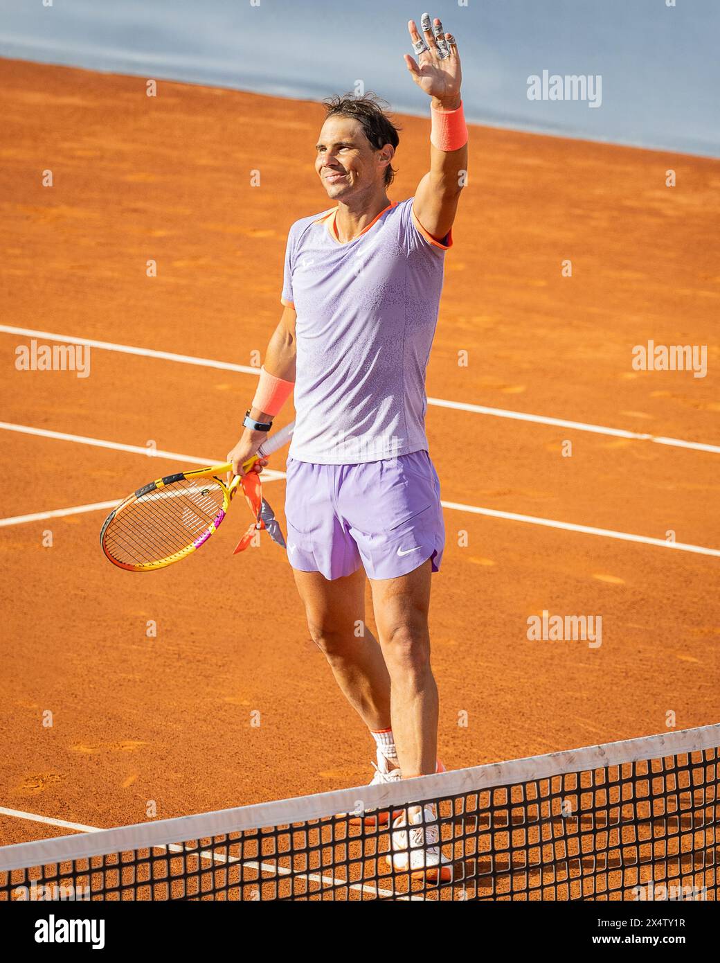 Rafael Nadal playing on clay in his home country Spain in 2024 Stock ...