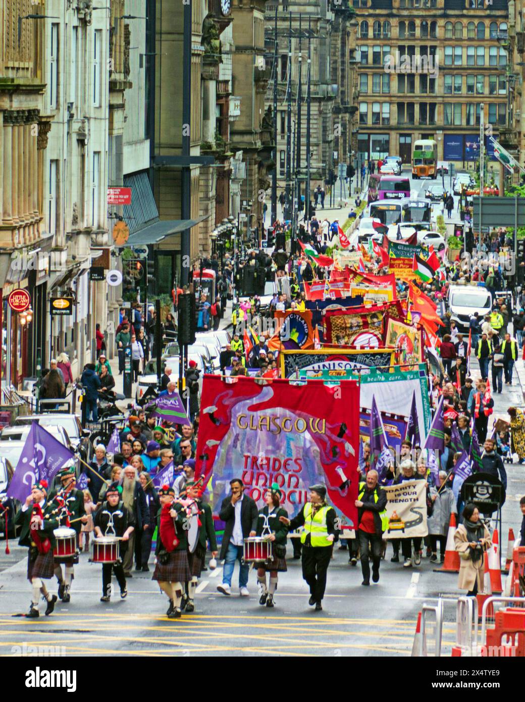 Glasgow, Scotland, UK. 5th May, 2024: STUC May Day March starting from ...