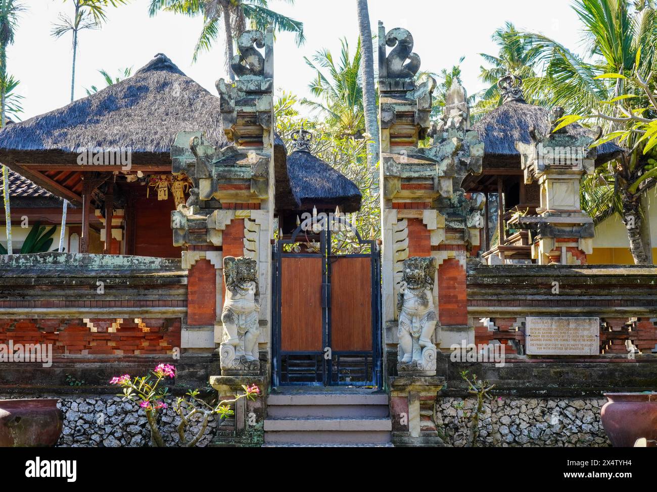 Front View Balinese Temple Gate Style Of Karang Asem Temple, Bali ...