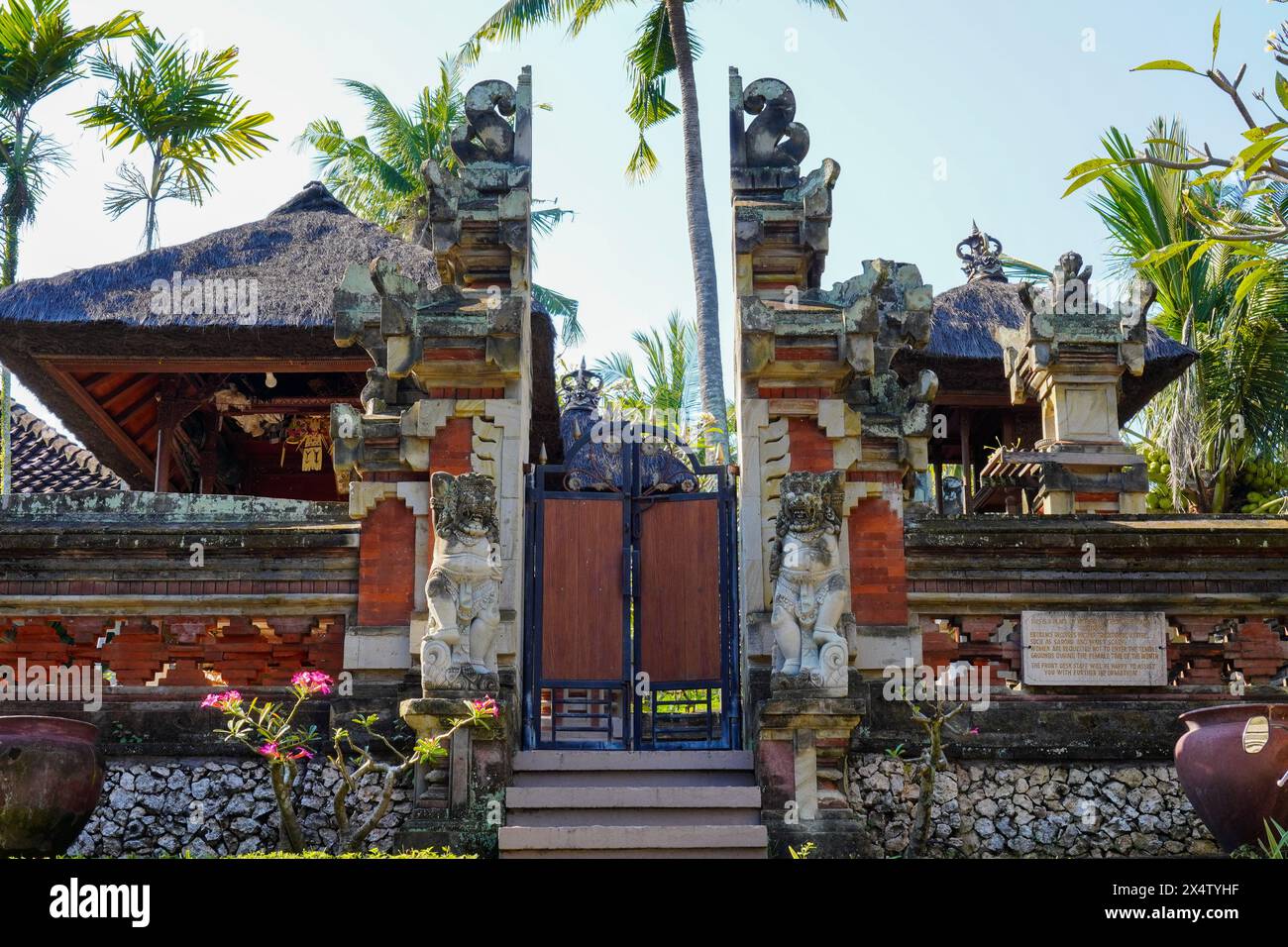 Front View Balinese Temple Gate Style Of Karang Asem Temple, Bali ...