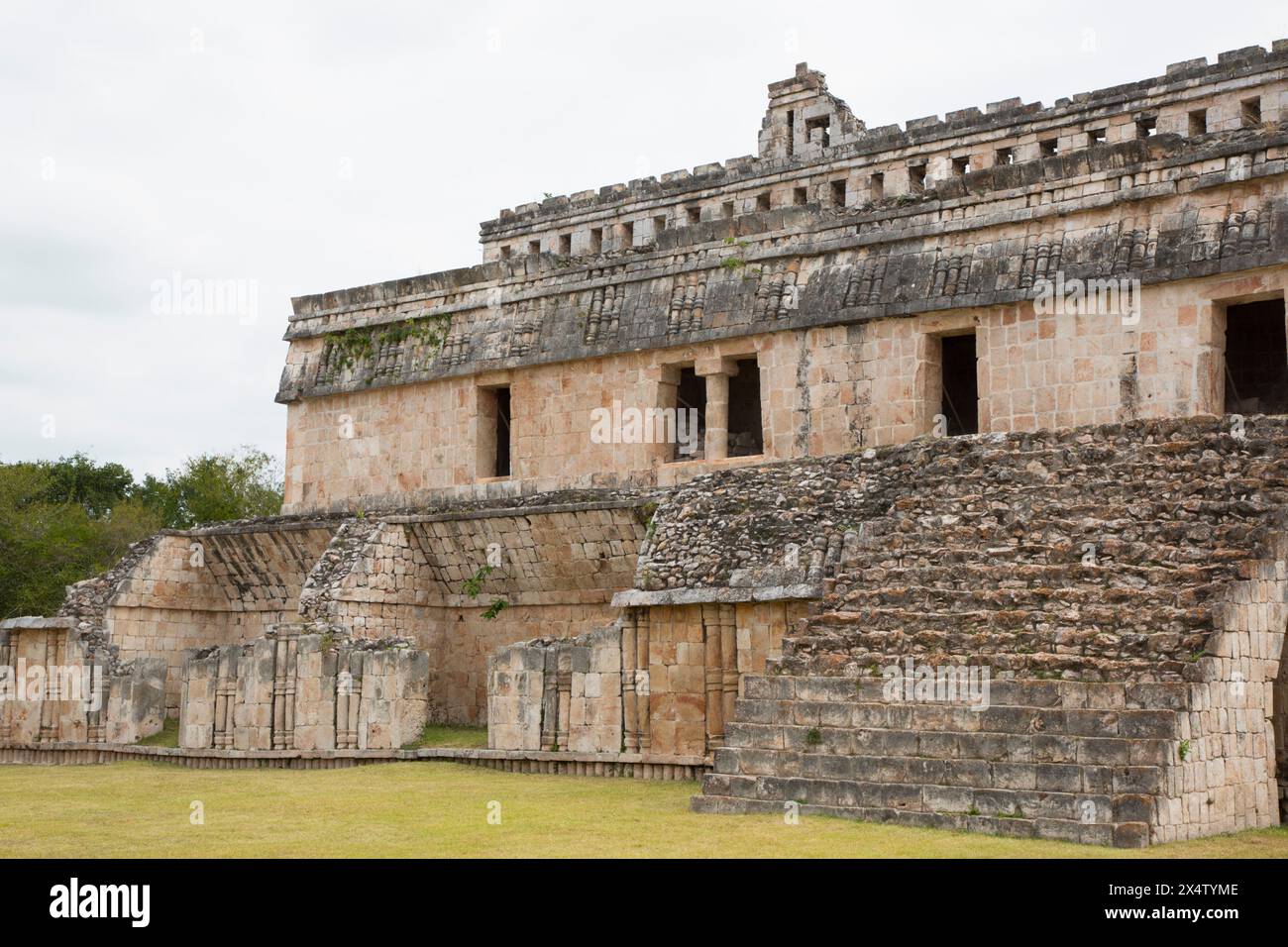 Palace (Teocalli), Kabah Archaeological Site, Mayan Ruins, Puuc Style ...