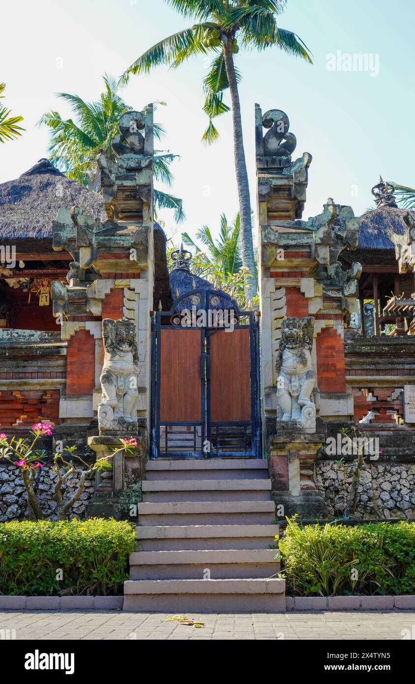 Front View Balinese Temple Gate Style Of Karang Asem Temple, Bali ...