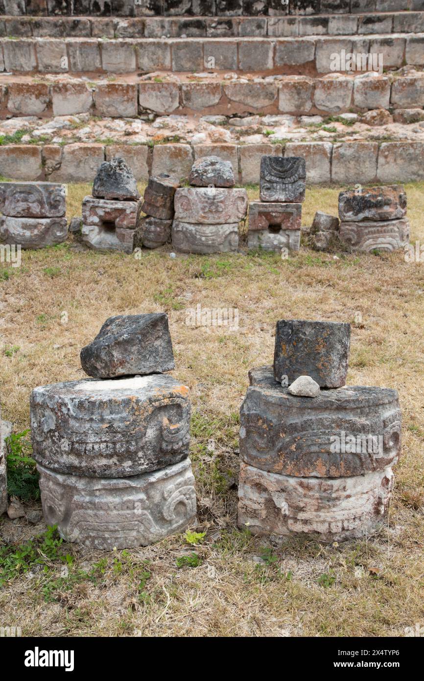 Carved Stones, Kabah Archaeological Site, Mayan Ruins, Puuc Style ...