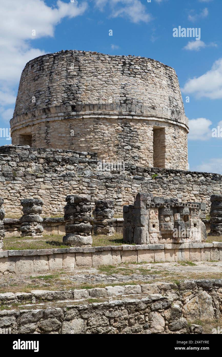 Chac Complex (foreground), Observatory (background), Mayan Ruins ...