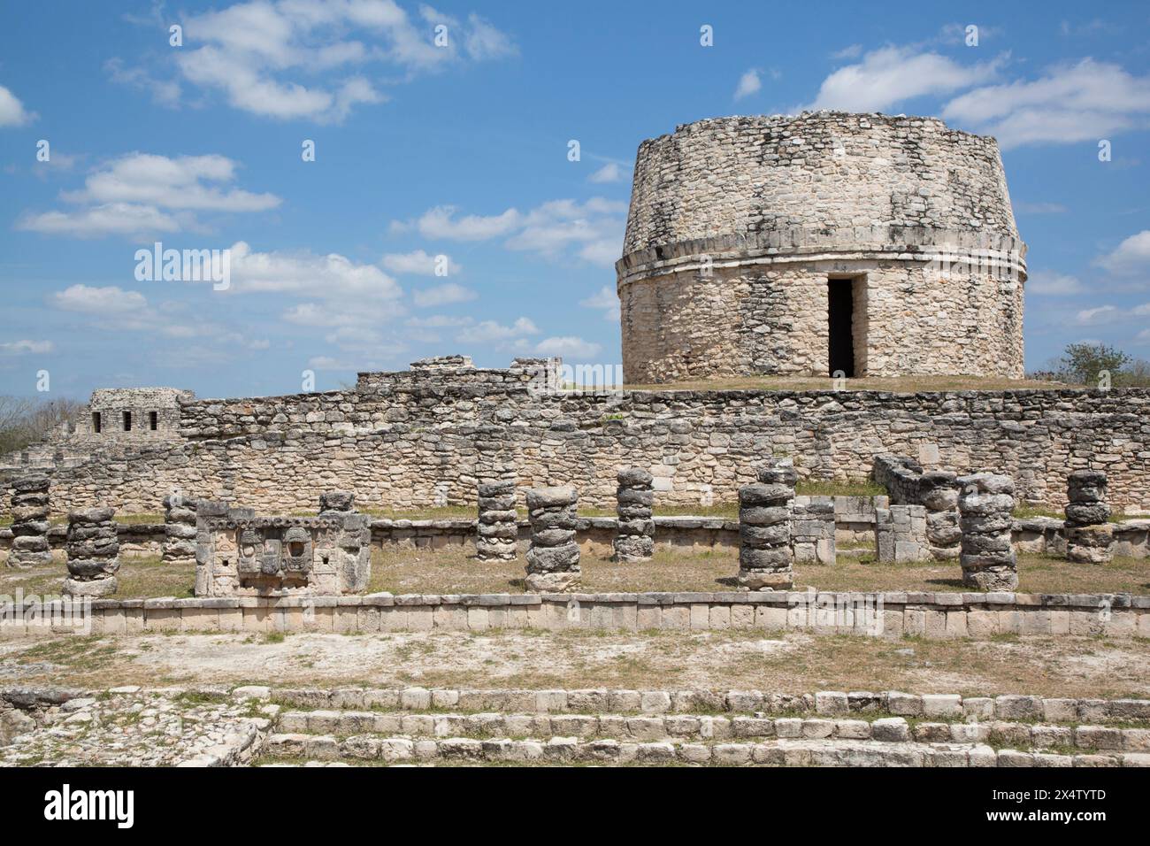 Chac Complex (foreground), Observatory (background), Mayan Ruins ...
