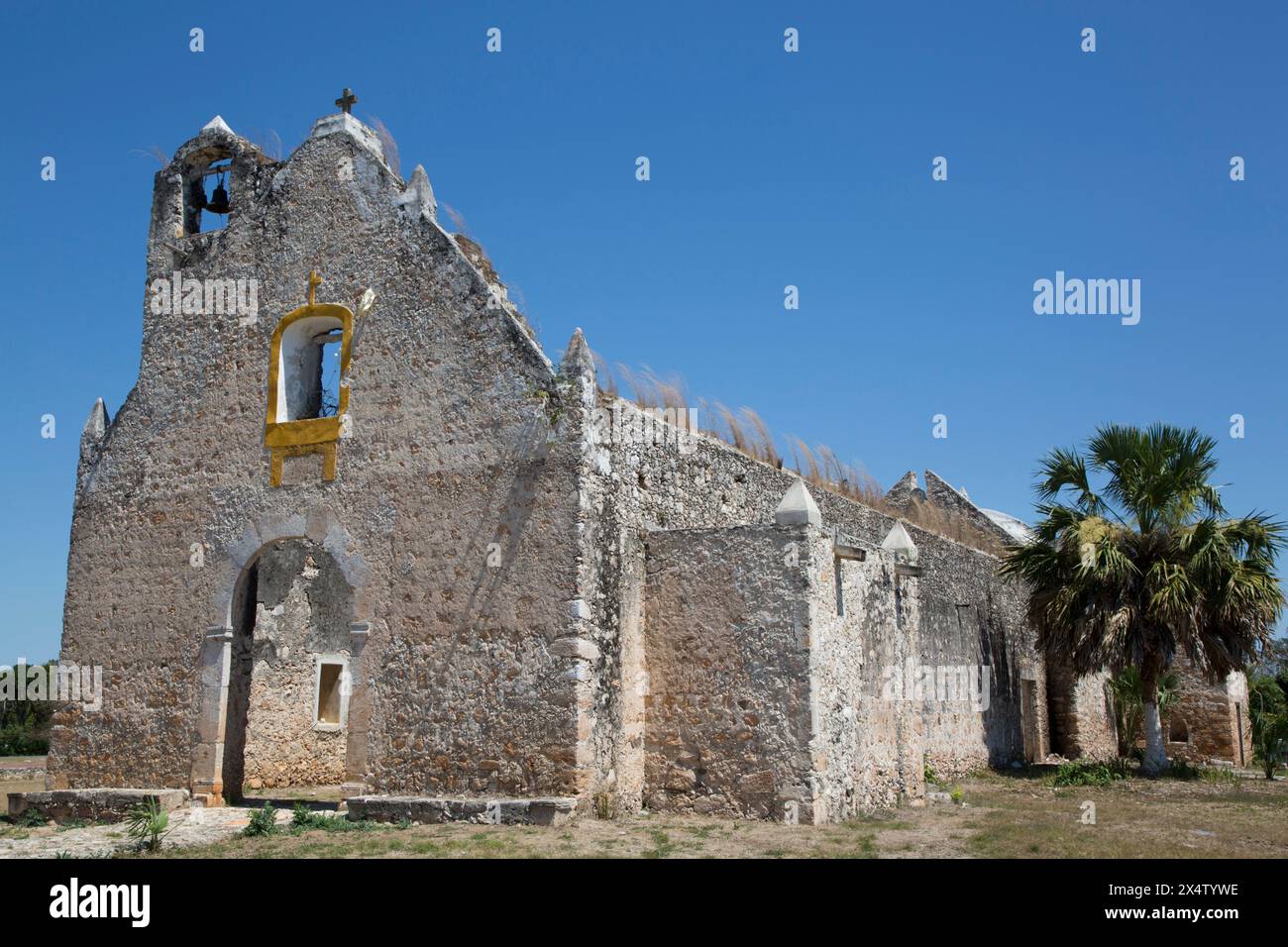 Ruined Church of Pixila, Completed 1797, Cuauhtemoc, Yucatan, Mexico ...