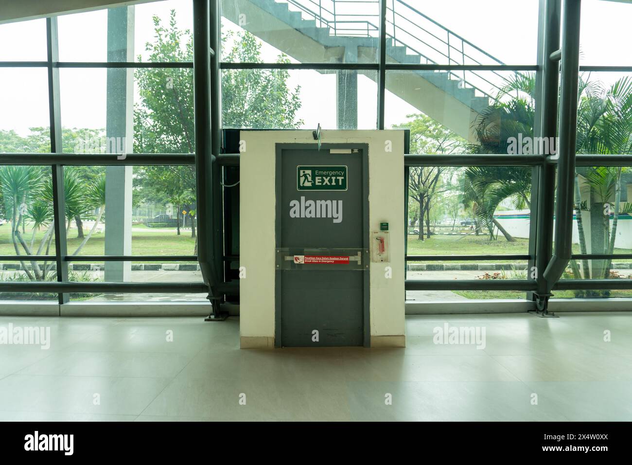 Emergency Exit Door in Airport Terminal Ensures Passenger Security ...