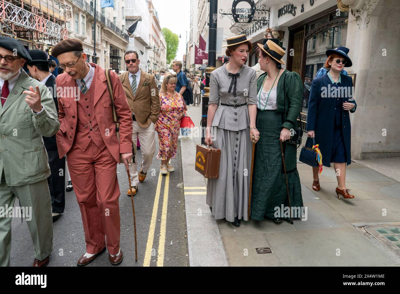 People attend the fourth Grand Flaneur Walk in Westminster, central ...