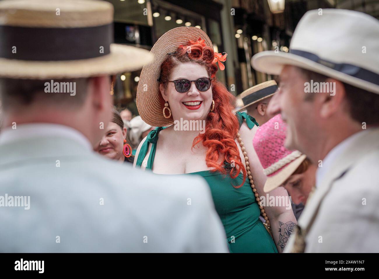 London, UK. 5th May 2024. The Grand Flaneur Walk. Impeccably dressed ...