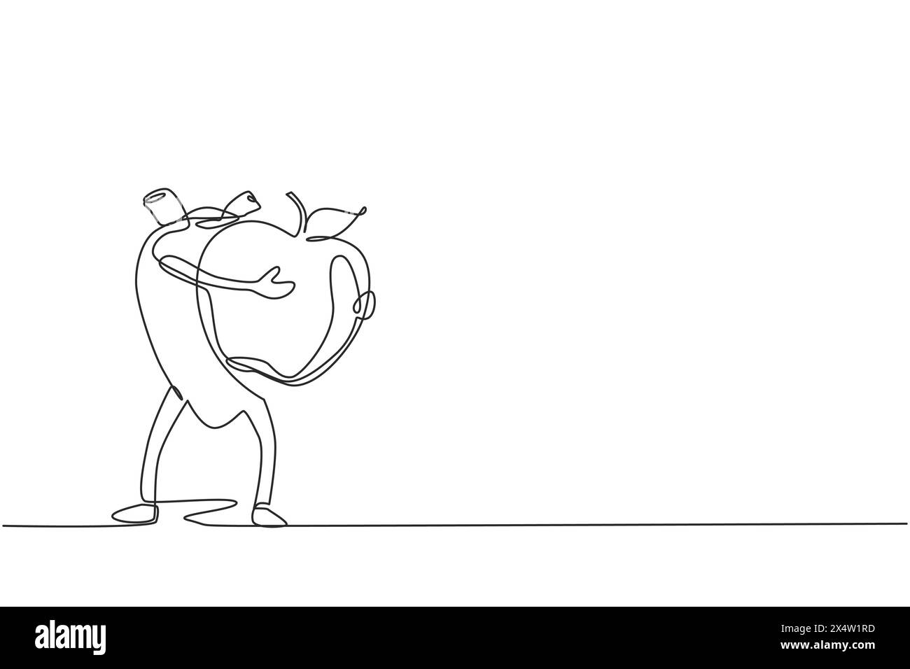 Continuous one line drawing healthy and fit heart organ holding big ...