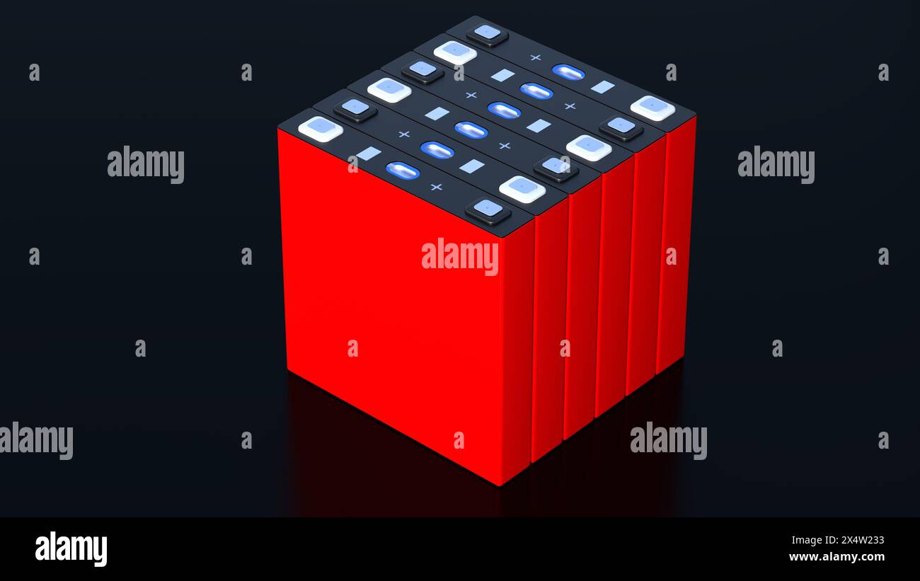red NMC Prismatic battery modules for electric vehicles, mass ...