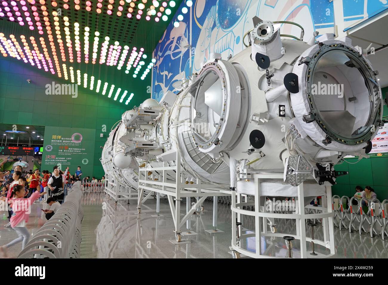 BEIJING, CHINA - MAY 4, 2024 - Visitors visit Tianhe Core Module at the ...