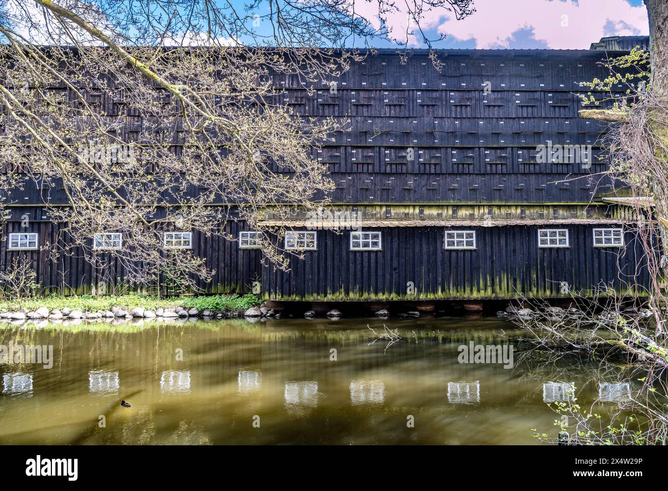 Old water driven factory Klostermoelle in the Danish Lake District ...