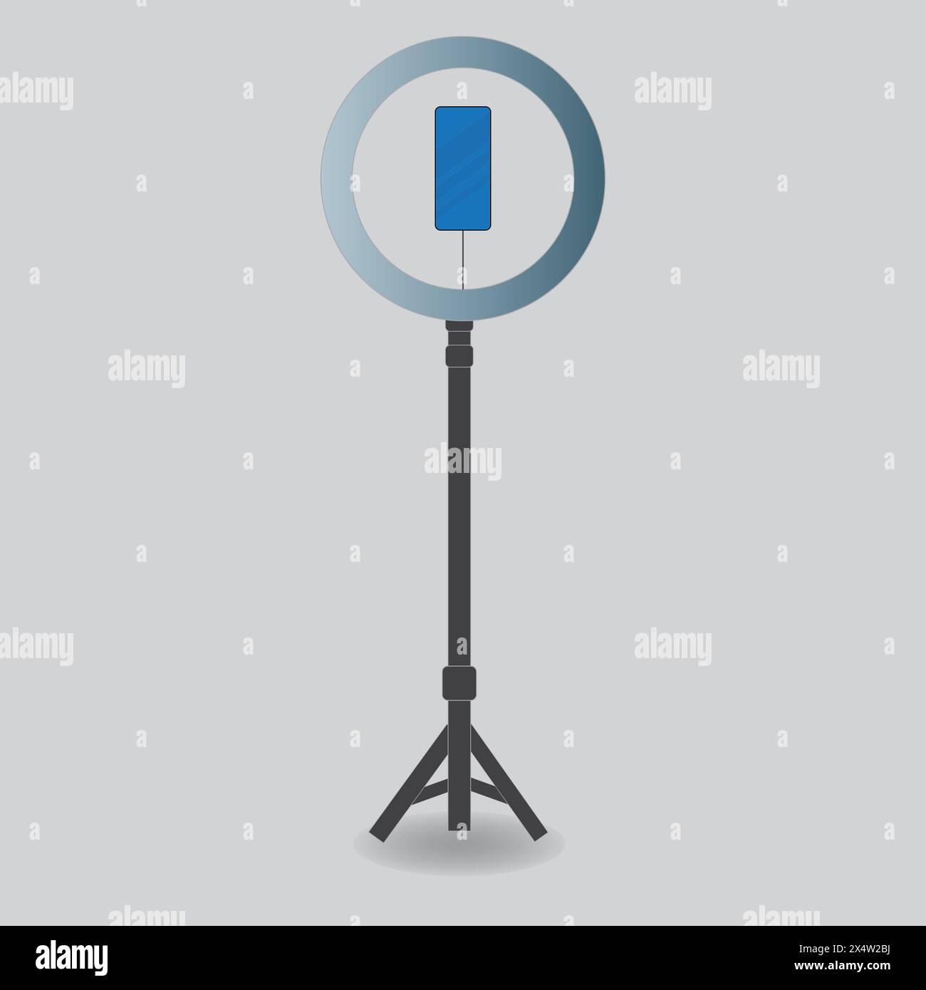 Studio lamp light ring with smartphone and tripod Stock Vector Image ...