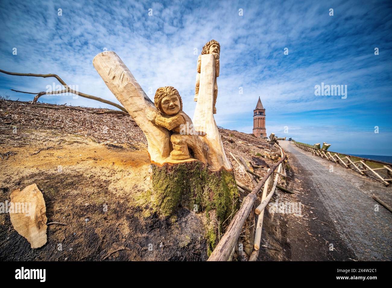 Wood art made of fallen trees on the Danish National monument ...