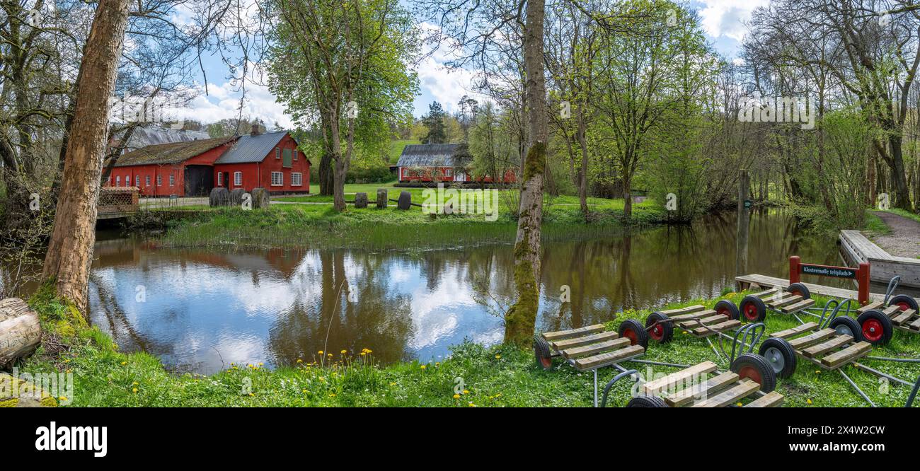 Old water driven factory Klostermoelle in the Danish Lake District ...