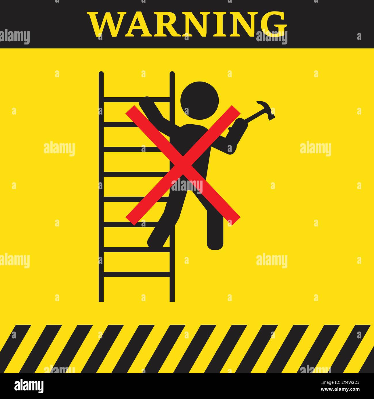 Warning sign falling person hi-res stock photography and images - Alamy