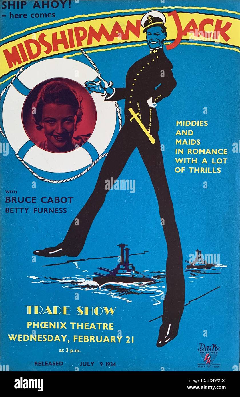 British Trade Ad for BRUCE CABOT and BETTY FURNESS in MIDSHIPMAN JACK ...