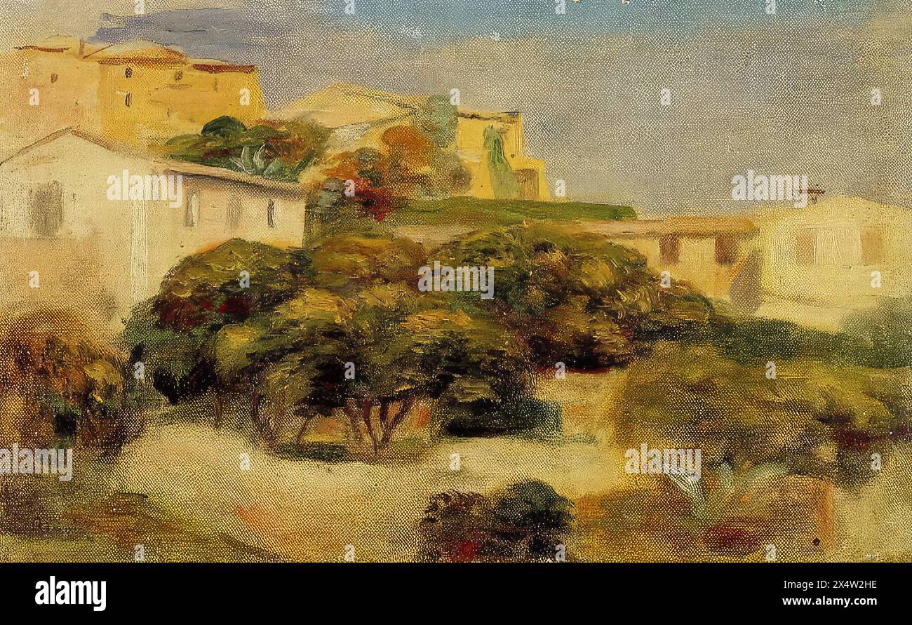 Renoir painting - landscape impressionist impressionism France Stock ...