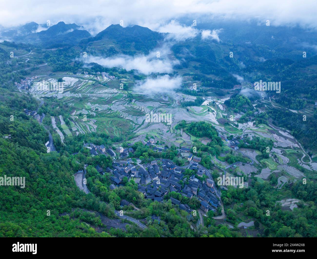 CHONGQING, CHINA - MAY 5, 2024 - Clouds swirl around irrigation ...