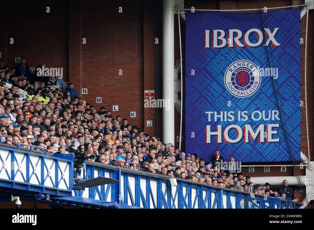 Rangers fans in the stands during the cinch Premiership match at Ibrox ...