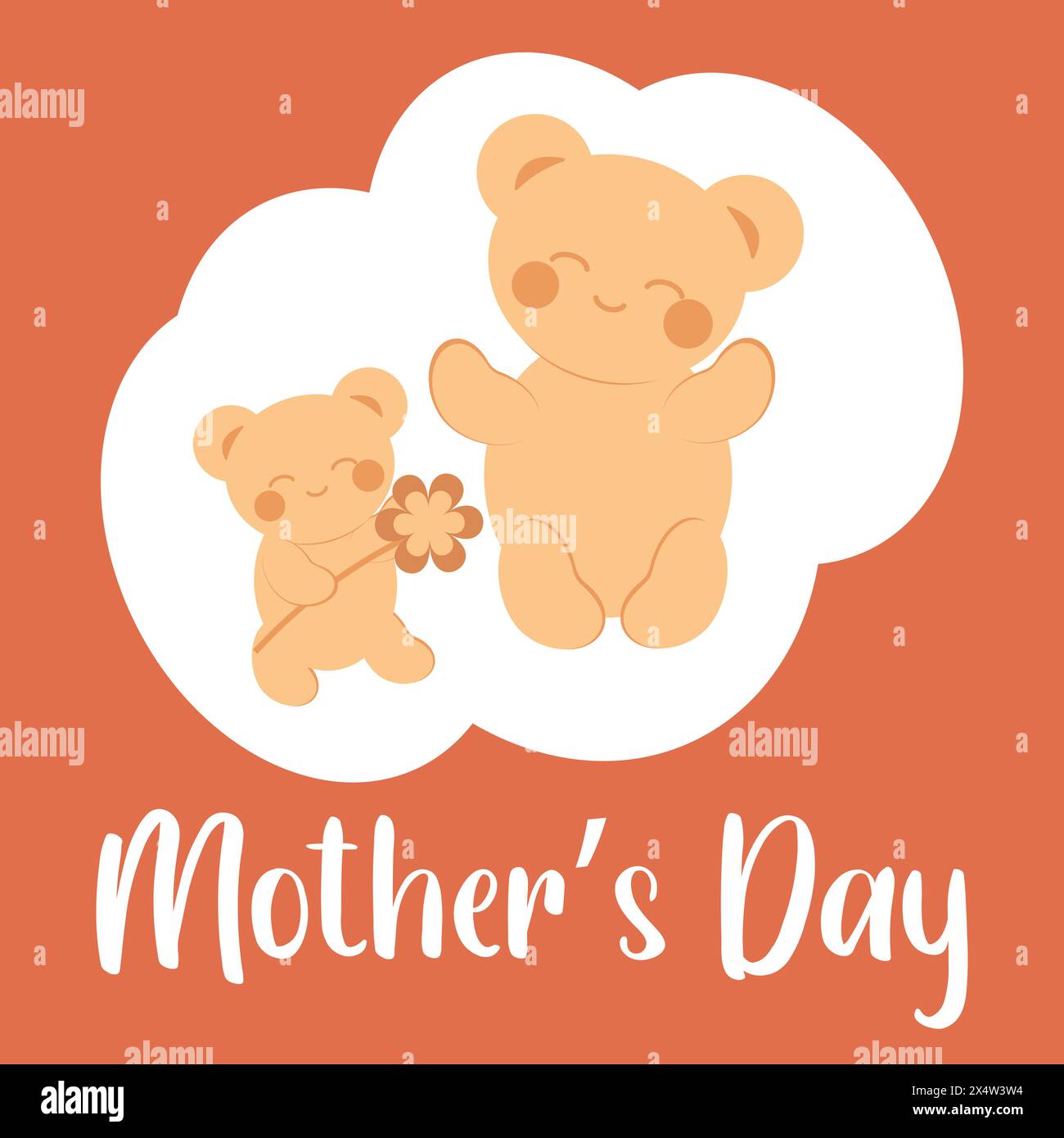 Bear character on flower Stock Vector Images - Alamy
