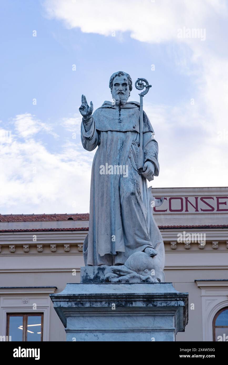 Statue of Saint Antoninus of Sorrento, Italian abbott, hermit and saint ...