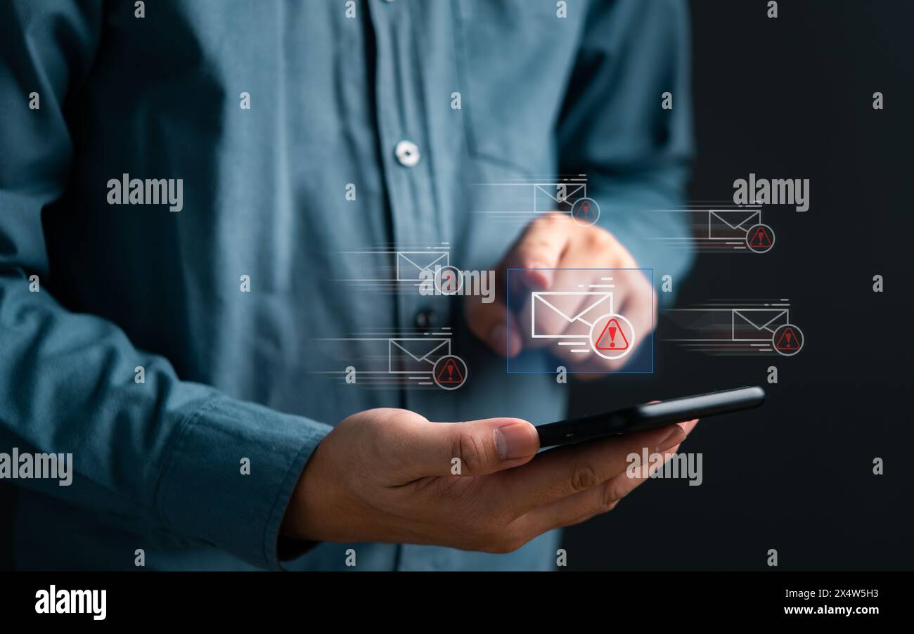 Alert email inbox notification in mobile phone technology and digital ...