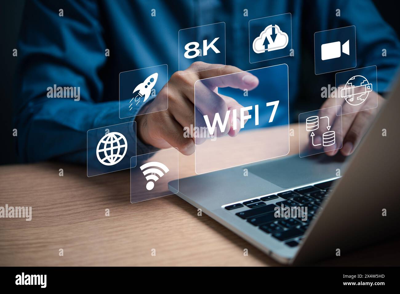 Digital technology signal internet wifi7 data network communications ...
