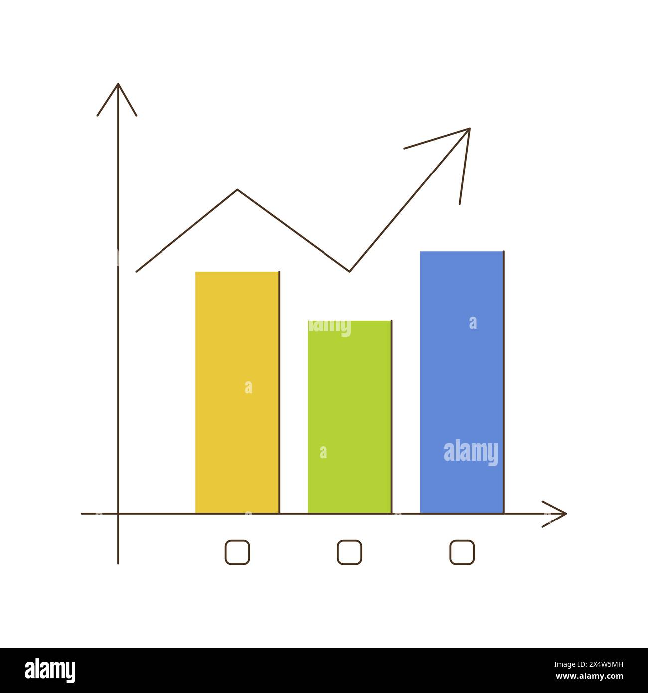 A chart with a growing trend. Financial Flat vector illustration ...