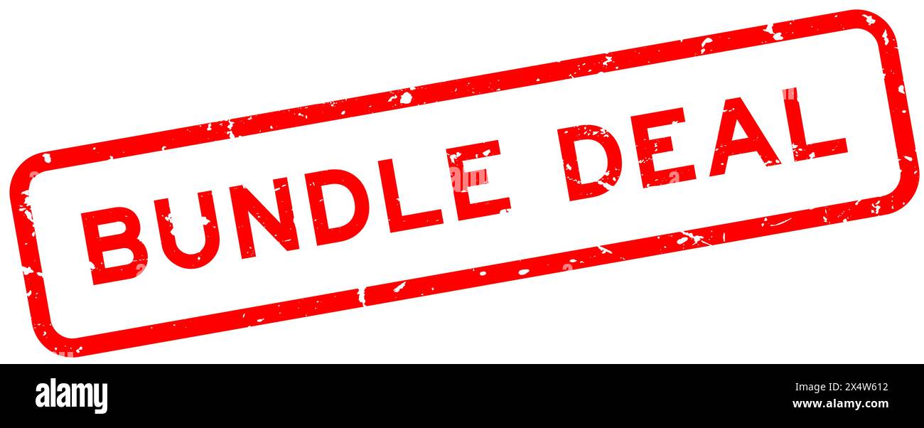 Grunge red bundle deal word square rubber seal stamp on white background Stock Vector Image ...