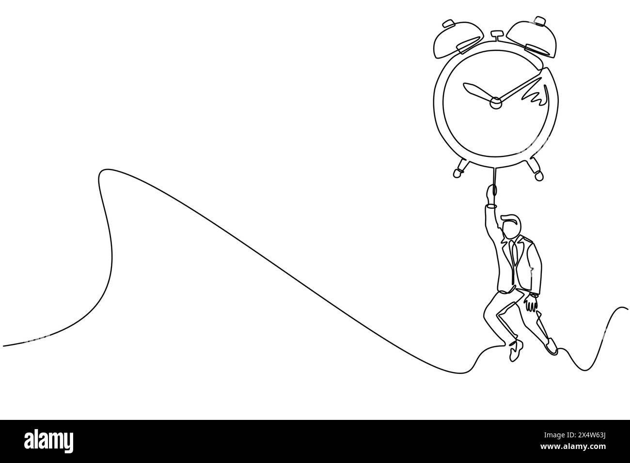 Continuous one line drawing happy businessman, manager or employee ...