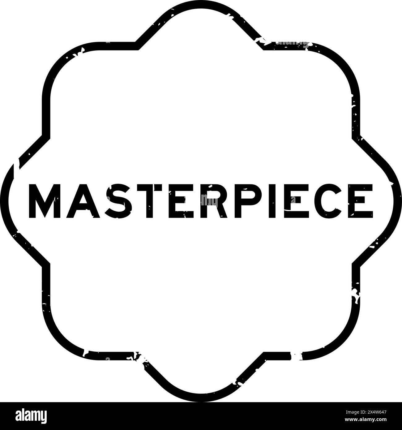 Grunge black masterpiece word rubber seal stamp on white background ...