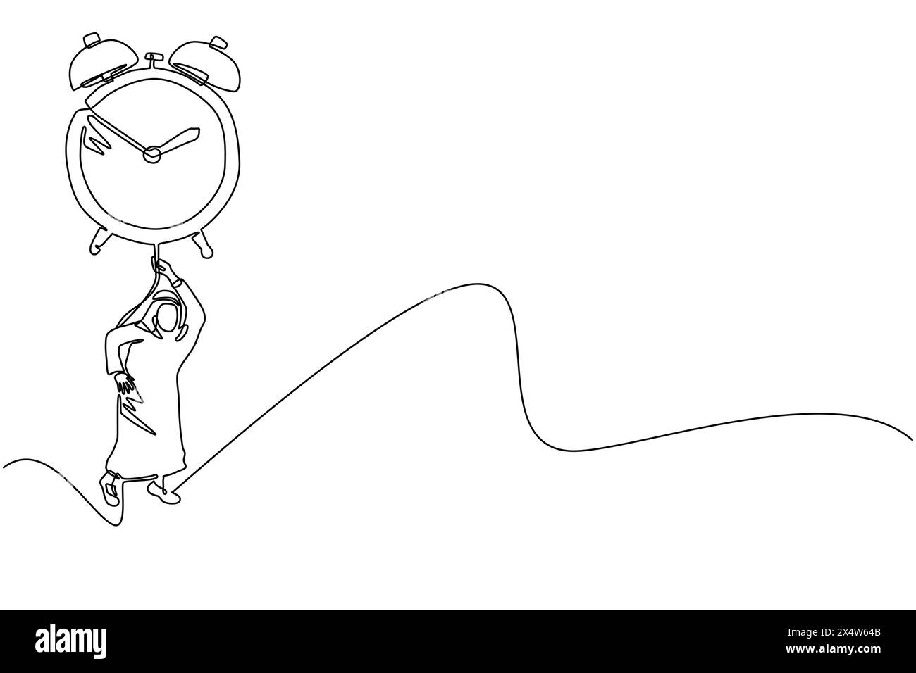 Continuous one line drawing Arabian businessman, manager or employee ...