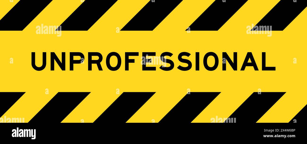 Yellow and black color with line striped label banner with word ...