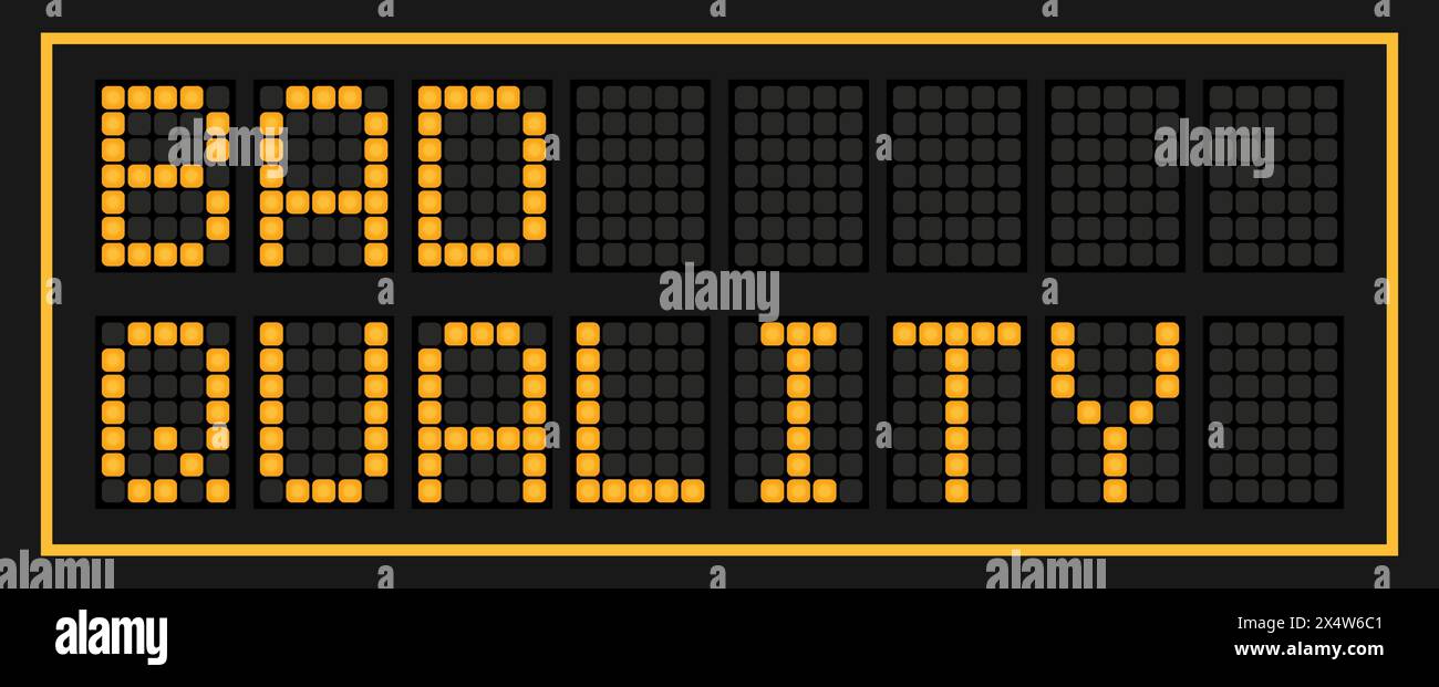 Orange color led banner in word bad quality on black background Stock ...