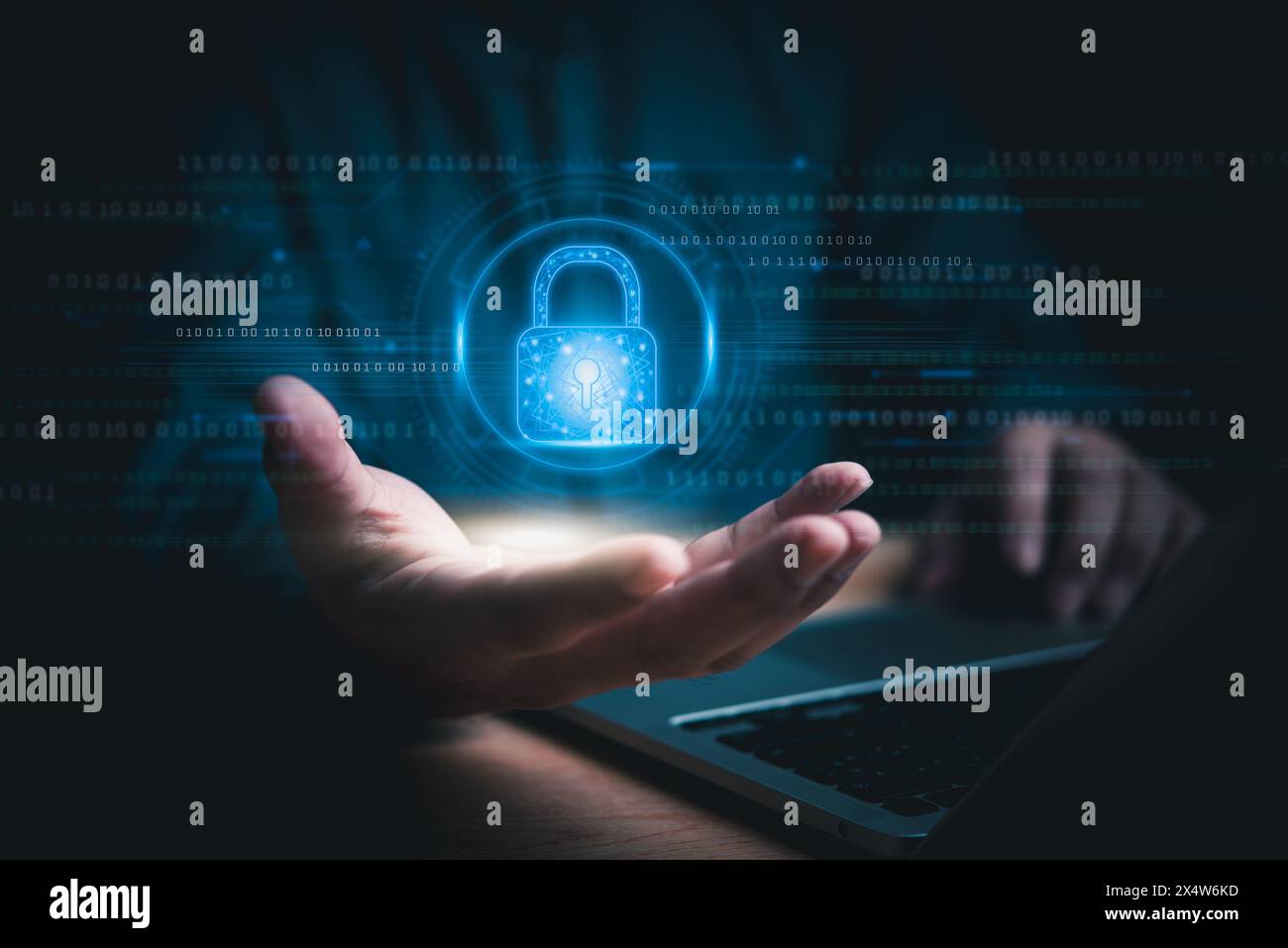 Cybersecurity Digital Lock Technology Encryption Data Protection