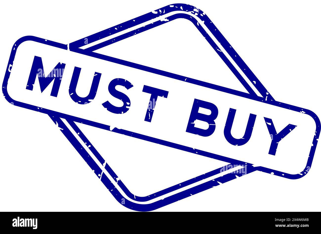 Grunge blue must buy word rubber seal stamp on white background Stock ...